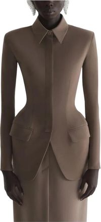 MUGLER Femme, Vestes, Brun, Taille: 40 FR Giacca Camicia