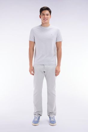 Eden Park Jean 5 Poches En Denim Stretch Gris Clair Coupe Droite
