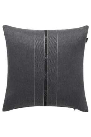 Joop Kissenh&uuml;lle Ribbon, Anthrazit, Textil, Schriftzug, 40x40 cm, hochwertige Qualit&auml;t, Wohntextilien, Bez&uuml;ge, Kissenbez&uuml;ge
