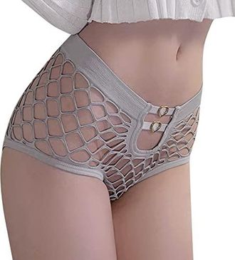 Generic Culottes Douces Coquines pour Femmes Slips Transparents &agrave; OEillets Sous-v&ecirc;tements Effront&eacute;s Lingerie Sexy Tangas Respirants Taille Mi-haute R&eacute;sille Fi