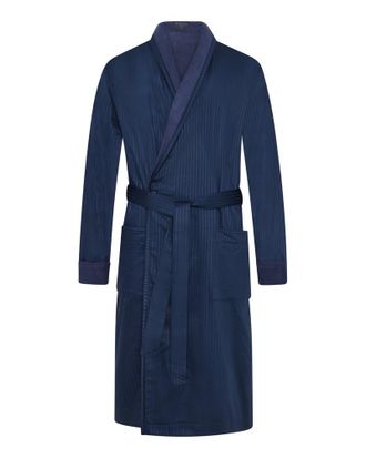 Novila Hausmantel George aus feinem Voile-Satin mit Schattenstreifen in