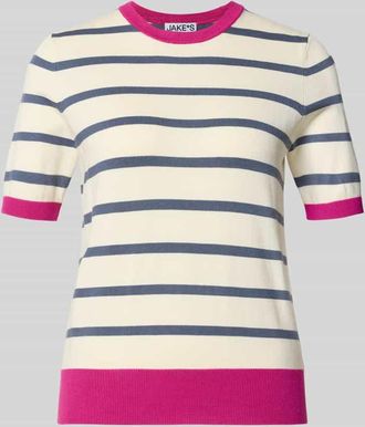Jake*s Casual Strickshirt aus Viskose-Mix mit Rundhalsausschnitt
