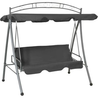 vidaXL Balancelle convertible &agrave; auvent Anthracite 198x120x205 cm Acier