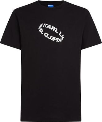 Karl Lagerfeld Homme T-Shirt Slim &Agrave; Manches Courtes avec Logo Anneau Coupe Slim, Noir, S