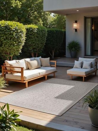 Hanse Home Northrugs Kona In- & Outdoor Teppich Klassisch - Klassischer Flachgewebe Wendeteppich, ÖKO-TEX Wetterfest & UV-beständig für Balkon, Terrasse, Garten 