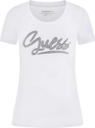 Guess Script Tee - - Tops - Damen - Wei&szlig; - XL