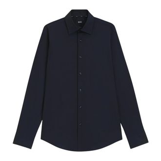 HUGO BOSS Homme, Chemises, Bleu, Taille: 2XL Chemise bleue en coton &agrave; manches longues
