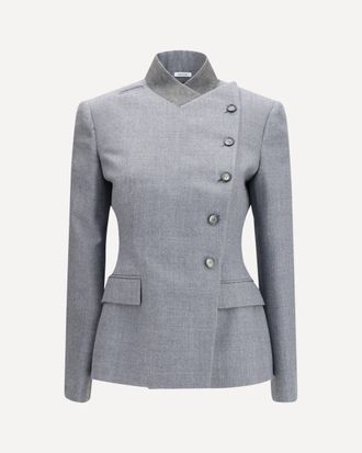 Alexander McQueen Pinstripe wool Jacket with crossed lapels Female 40