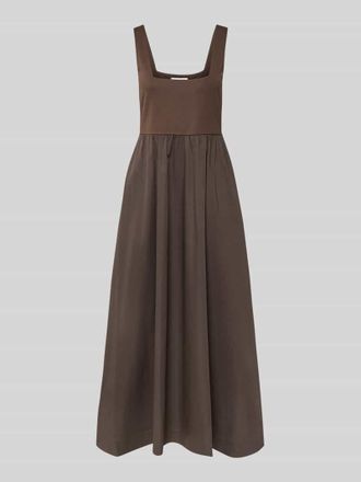 Comma Midikleid aus Baumwoll-Mix mit Karree-Ausschnitt