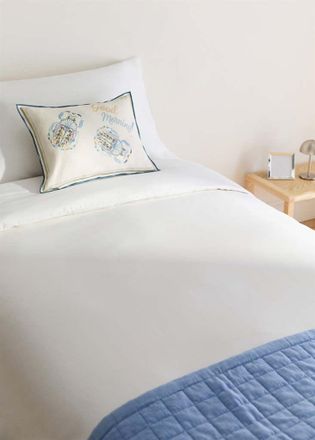 Mango Housse de couette enfant percale piqu&eacute; Lit 90 cm blanc - Home - Lit 90 cm - MANGO HOME