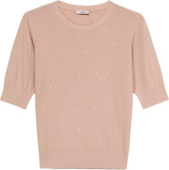Oltre Femme, Pulls, Rose, Taille: 38 FR Pull en viscose m&eacute;lang&eacute;e avec sequins