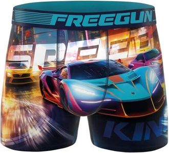Freegun Boxer Homme Microfibre Collection Voiture (FR/ES, Alpha/Lettres, TTG, Taille Normale, Taille Normale, Bleu/Speed)