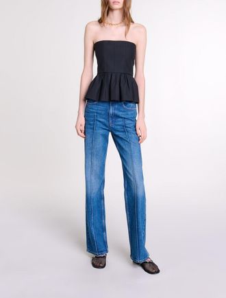 Maje Bustier-top Mit Sch&ouml;&szlig;chen - Schwarz - Gr&ouml;&szlig;e 36 - Maje