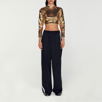 Sandro Pull court en maille sequins