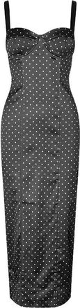 Rotate Satin Midi Bustier Kleid - - Dresses - Damen - Schwarzk - M