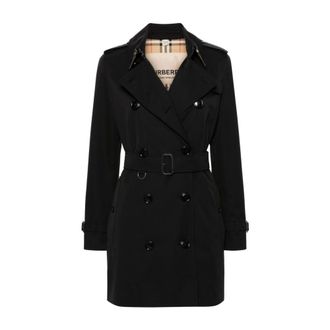 Burberry Femme, Manteaux, Noir, Taille: 32 FR Trench-coat en gabardine de coton noir