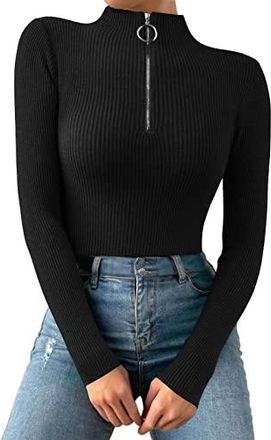 Generic sous Pull Femme Haut Thermique Femme sous Pull Thermique Femme Doux Glamour D&eacute;bardeur Thermique Col Demi Haut en Polaire Allemande Chaleur Intense pou