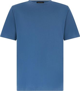 Roberto Collina Homme, Tops, Bleu, Taille: L Cotton T-shirt