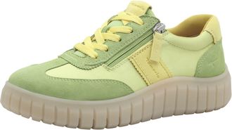 Tamaris Comfort Damen Sneaker flach mit Chunky-Sohle Low Top, Mehrfarbig (Yellow/Green), 36 EU
