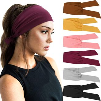 Dreshow 6 St&uuml;ck Damen Boho Stirnband Gedruckt Stirnb&auml;nder Verdrehtes Elastische Kopf Wickeln Haarschmuck
