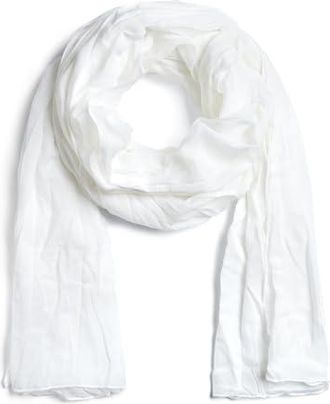 Allee du Foulard Chèche Long, Echarpe, Châle - 100% Coton - Taille 110 x 300 cm - Chèche Touareg Femme et Homme - Longueur 3 Mètres - Confort et Fluidité (Blanc)