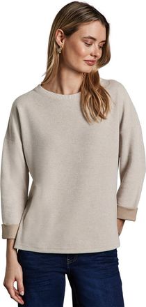 Street One Damen A322932 Shirt im Melange-Look, Sheer beige Mel, 40