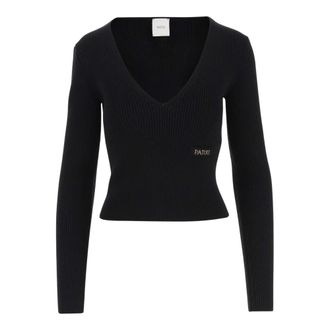 Patou Femme, Pulls, Noir, Taille: 42 FR Pull en maille &agrave; col en V