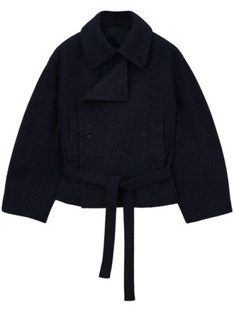 Christophe Lemaire Asymmetrischer Cropped-Mantel - Schwarz
