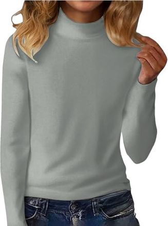 Generic Pull dhiver surdimensionn&eacute; pour femme - T-shirt &agrave; manches longues pour femme - En coton - D&eacute;contract&eacute; - Chaud - Doux et confortable - Maillot de corps