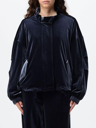 Emporio Armani Kurze Samt-Bomberjacke mit hohem Kragen und &uuml;berschnittenen Schultern