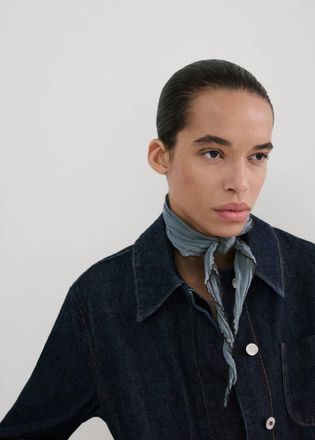 Mango Lot 2 foulards combin&eacute;s bleu - Femme - Taille unique - MANGO