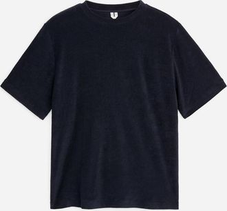 Arket T-Shirt Aus Baumwollfrottee -Blau