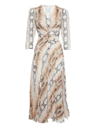 Maje robe &agrave; imprim&eacute; peau de serpent - Tons neutres