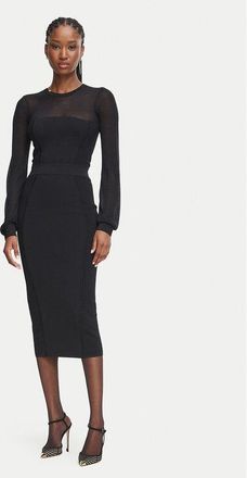 Elisabetta Franchi Strickkleid AM-53B-67E2-V460 Schwarz Slim Fit