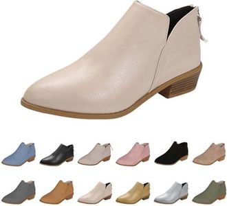 Generico Bottines pour femme dhiver &eacute;l&eacute;gantes, bottines pour femme, automne, confortable, basses, coupe-vent, bottes d&eacute;contract&eacute;es pour femme &agrave; talons bas, bei