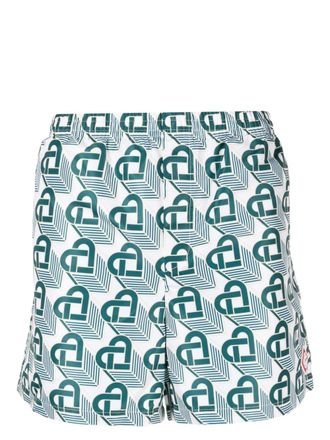 Casablanca Badeshorts mit Heart Monogram-Print - Wei&szlig;