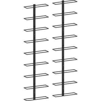 vidaXL Vidaxl - Wand-Weinregale f&uuml;r 18 Flaschen 2 Stk. Schwarz Eisen