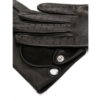 Ernest W. Baker Lambskin Leather Driving Gloves - Black