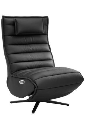 Stylife Relaxsessel, Schwarz, Metall, Textil, Leder, Echtleder, Rindleder, 68x108x84 cm, Relaxfunktion, Liegefunktion, Netzbetrieb, integrierter Akku, Sitzfl&auml;