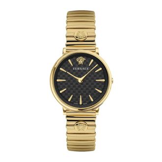 Versace V-Circle Gold Edelstahl Uhr - - Accessories - Damen - Gelb - ONE SIZE
