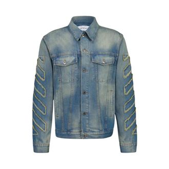 Off-white Diag Patch Skate Denim Jacket - - Jackets - Herren - Blau - L