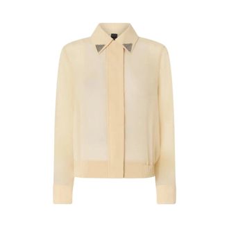 Pinko Semi-transparente Georgette Bluse - - Blouses & Shirts - Damen - Beige - S