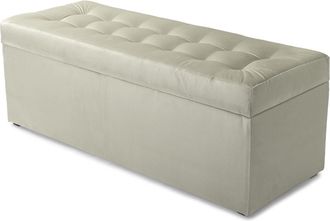 MG Design Polsterhocker 45 x 120 cm Silber mit Stauraum (ca. 140 L), belastbar bis 300 kg, sofort einsatzbereit & pflegeleicht - für Wohnzimmer, Schlafzimmer & 