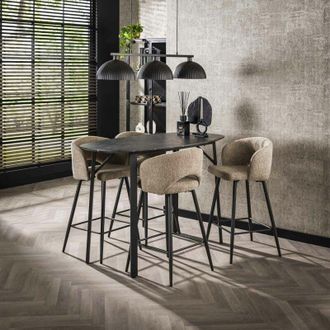 Pier Import Pier Import - Table haute de cuisine forme organique avec effet marbre 140 cm ralf