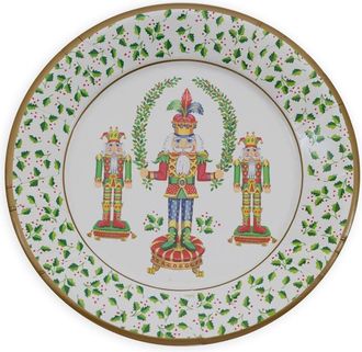 Caspari Nussknacker, Weihnachts-Salat- und Dessertteller, 8 Stück pro Packung