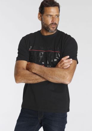 Man's World T-Shirt MANS WORLD, Herren, Gr. XXL (60/62), schwarz, Single Jersey, Obermaterial: 100% Baumwolle, bedruckt, normal, Rundhals, Shirts T-Shirt, Kurzarm