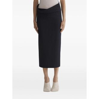 MUGLER Pinstriped Split Skirt