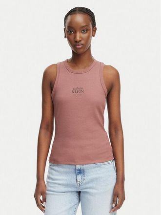 Calvin Klein Jeans Top LV047F239G Hellbraun Slim Fit