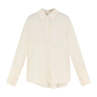 Max Mara Klassisches Seiden-Satin-Hemd - - Blouses & Shirts - Damen - Beige - L