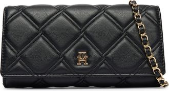 Tommy Hilfiger Handtasche Tommy Hilfiger Th Feminine Wallet On Chain AW0AW18795 Schwarz